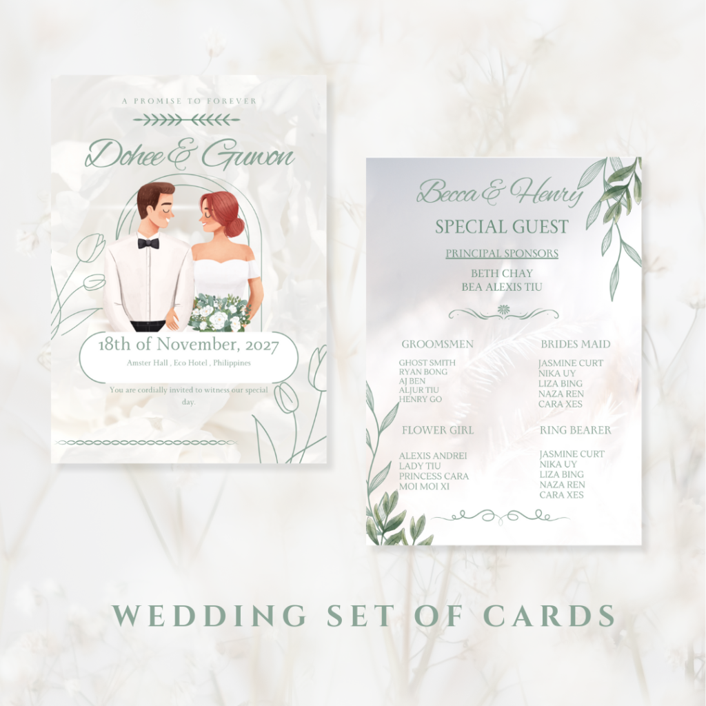 Printable Wedding Card Template - Minimalist Elegant - GreyFX Digitals